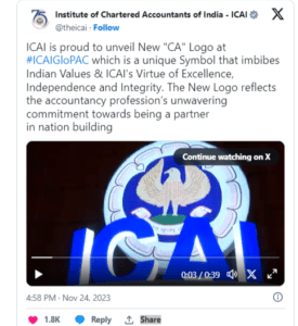 ICAI unveils New CA Logo at GloPAC